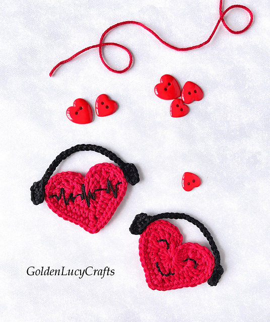 Ravelry Listen To Your Heart Applique Pattern By Goldenlucycrafts