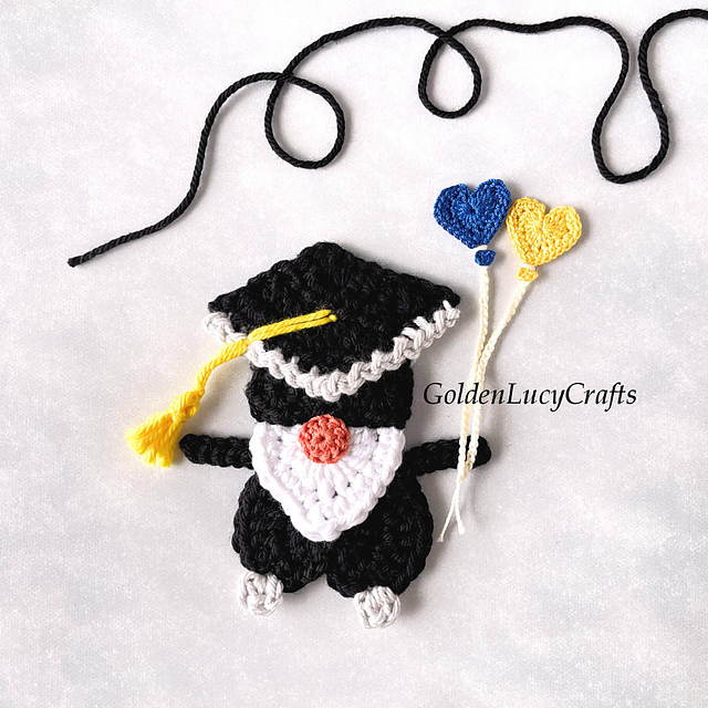 Ravelry: Graduation Gnome Applique pattern by GoldenLucyCrafts