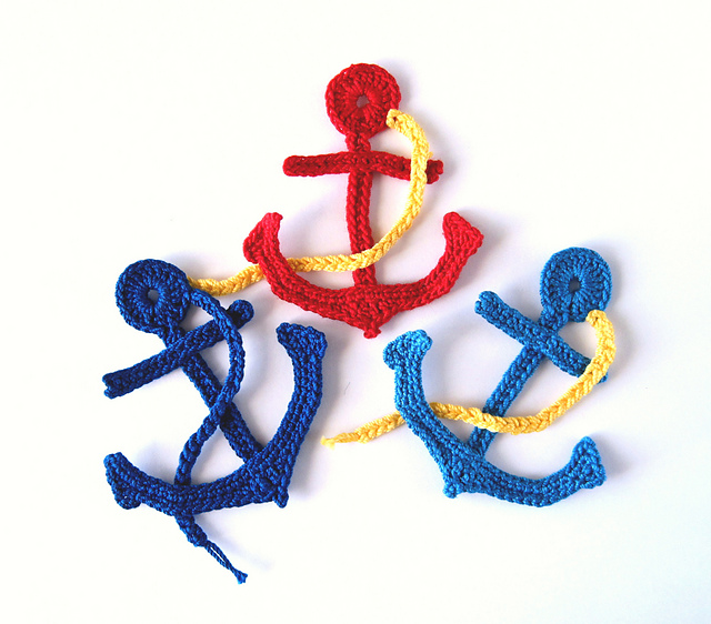 Ravelry: Anchor Applique pattern by GoldenLucyCrafts