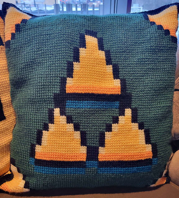 Ravelry: Legend of Zelda Triforce Pillow pattern by Goose Lord