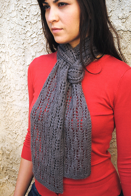 Ravelry: Staggered Ladders Scarf pattern by Grace Akhrem