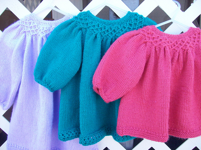 Ravelry: Knitted Smocked Baby Dress pattern by Nancy Pietraszek