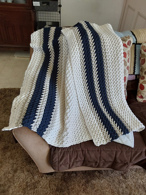 Ravelry: Xavier Striped Blanket pattern by Mary Harrison