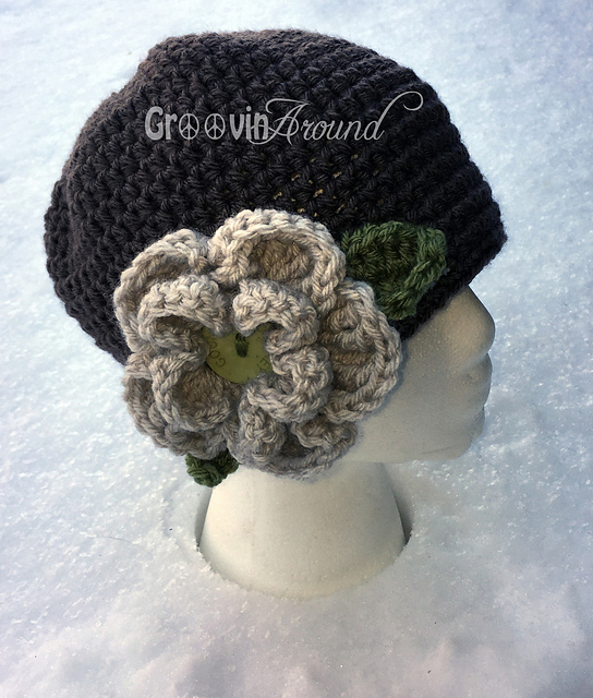 Ravelry: Groovylicious Hat with Flower pattern by Groovin Around