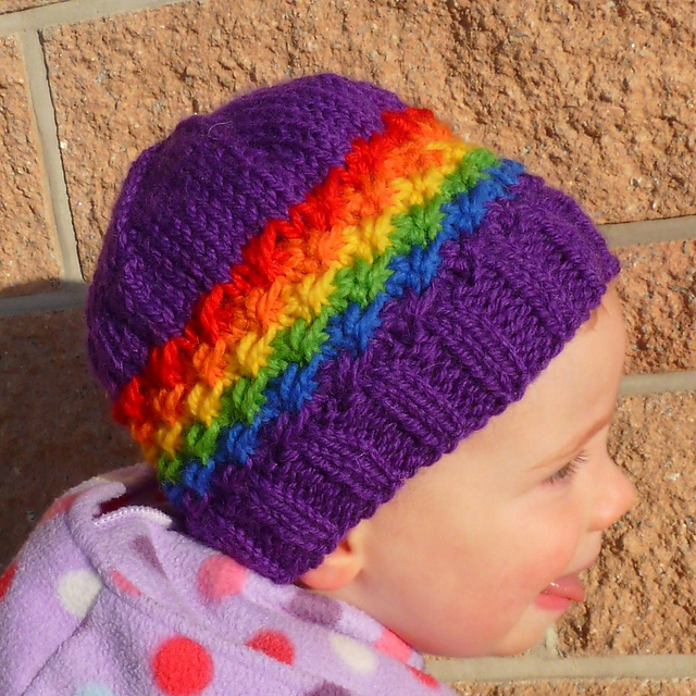 Ravelry: Rainbow Star Striped Beanie pattern by Jay Greengrass