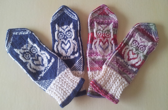 Ravelry: Owl mittens pattern by Gudrun Maria