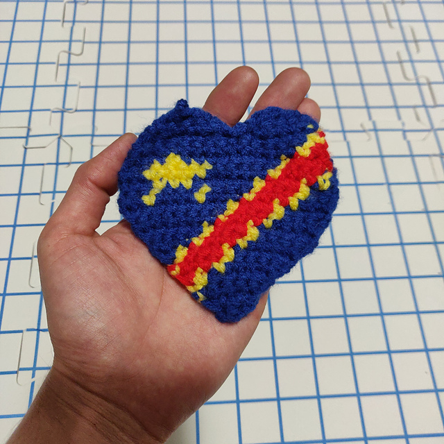 Ravelry: Congo Flag Heart Patch pattern by Brian Kwok