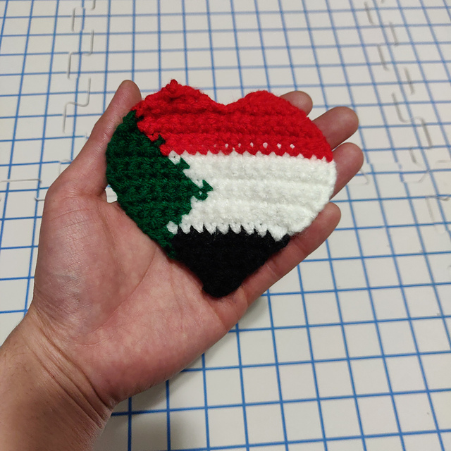 Ravelry: Sudan Flag Heart Patch pattern by Brian Kwok