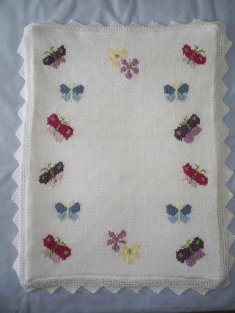 Ravelry: Butterflies Baby Blanket pattern by Gwennol Designs