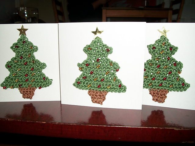 Ravelry: Crocheted Christmas Tree Cards pattern by Silver Tabby Designs