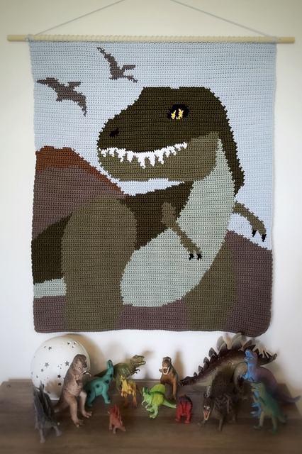 Ravelry: T-Rex Wall Hanging pattern by Haley Herman