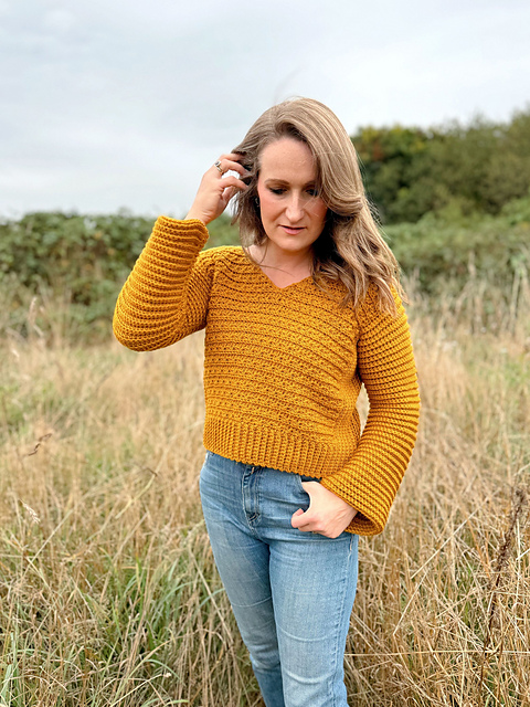 Ravelry: Mystical V Neck Sweater pattern by Hannah Cross