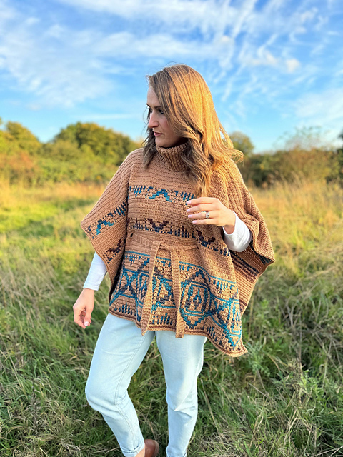 Ravelry: Labyrinth Mosaic Poncho pattern by Hannah Cross