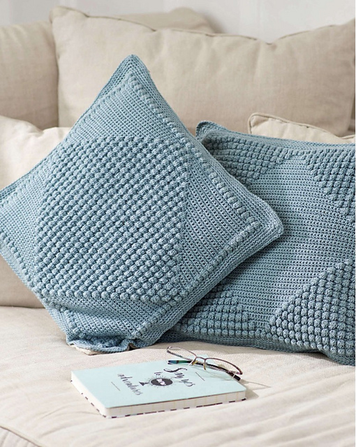 Ravelry: Diamond Bobble Cushions pattern by Hannah Cross