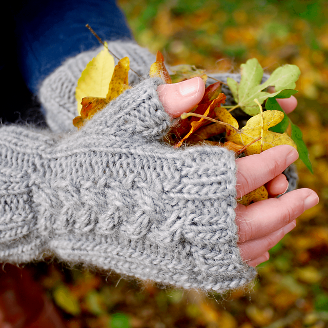 Ravelry: Mohair Cable Fingerless Mitts pattern by Hannah Gilly