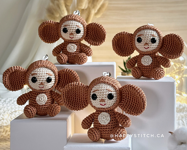 Ravelry: Cheburashka Keychain pattern by Tatiana Nikashova