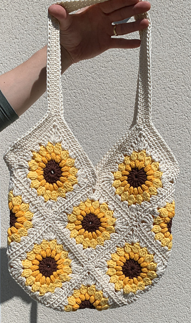 Ravelry: Sunflower Summer crochet bag pattern by Hazel at Happy Place Wool