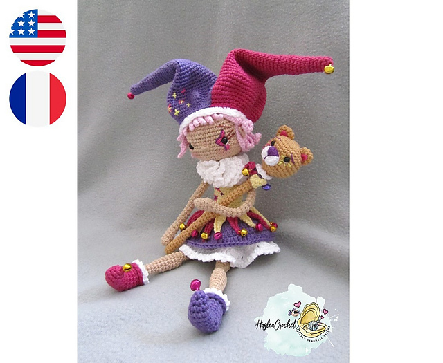 Ravelry: Lelia the jester doll pattern by Anaëlle Tanniou