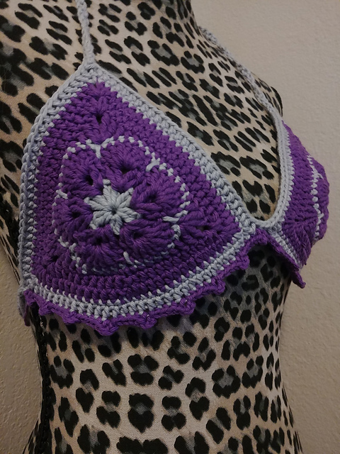 Ravelry: African Flower Bikini Top pattern by Amber Zumbrun