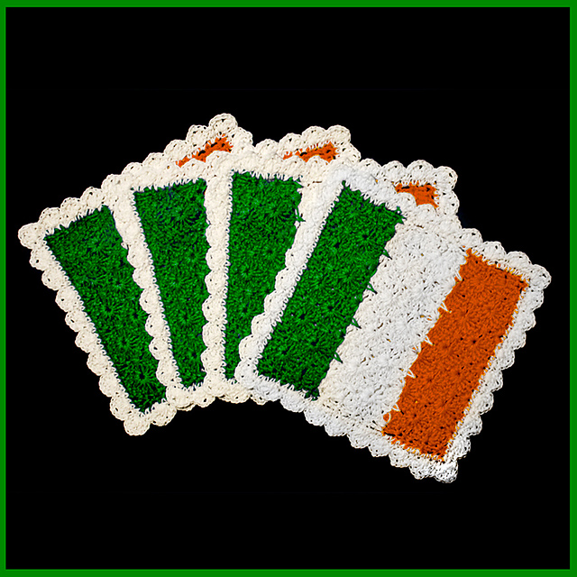 Ravelry: Irish Flag Coasters pattern by Hearts & Wheels