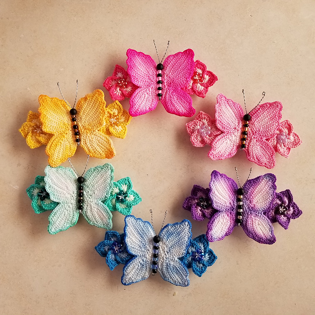 Ravelry: Butterfly Hair Barrette pattern by Hearts & Wheels