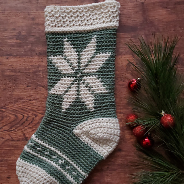 Ravelry: Nordic Snowflake Stocking pattern by Heather J Anderson