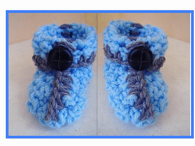 Ravelry: BABY BOY CROCHET BOOTIES pattern by Emi Harrington