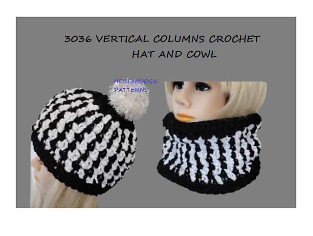 Ravelry: 3036 - Vertical Columns Hat & Cowl pattern by Emi Harrington