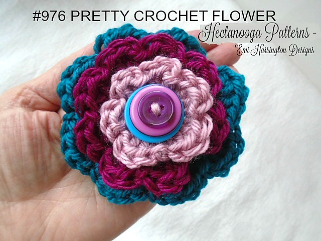 Ravelry: 976 Pretty Crochet Flower pattern by Emi Harrington