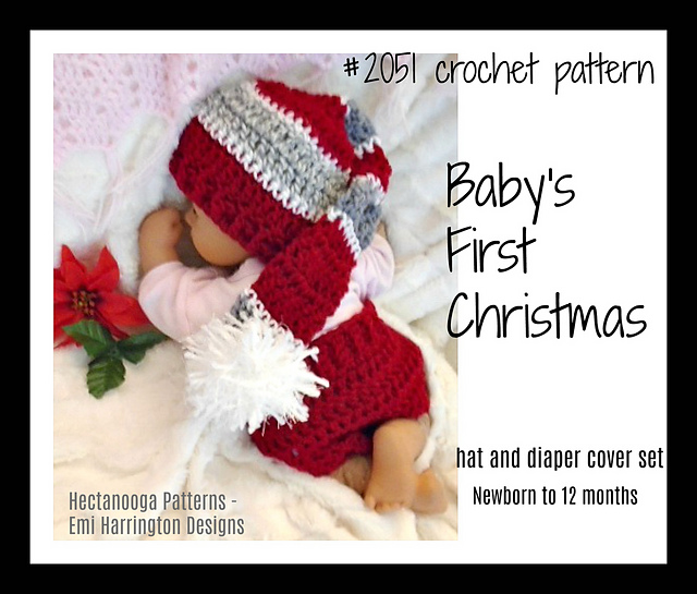Ravelry: 2051-Christmas DIAPER COVER set pattern by Emi Harrington