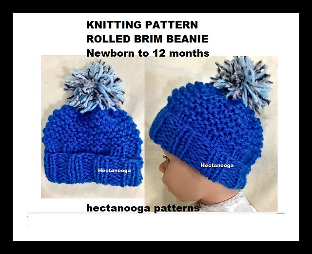 Ravelry: 2533k- Rolled Brim Beanie pattern by Emi Harrington