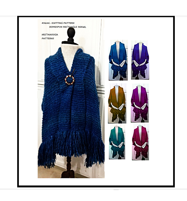 Ravelry: 2684 - Colonial Homespun Rectangle Shawl pattern by Emi Harrington