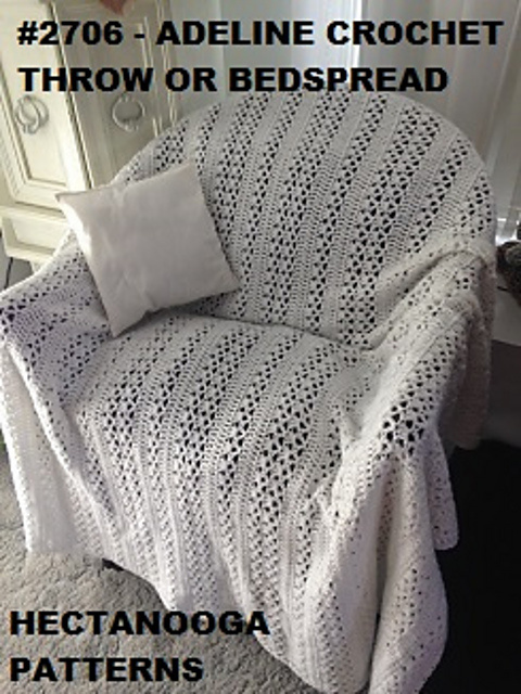 Ravelry: ADELINE Afghan bedspread, #2706 pattern by Emi Harrington