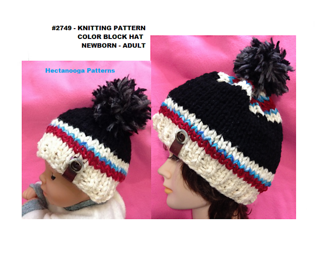 Ravelry: 2749 - H- Color Block Hat pattern by Emi Harrington