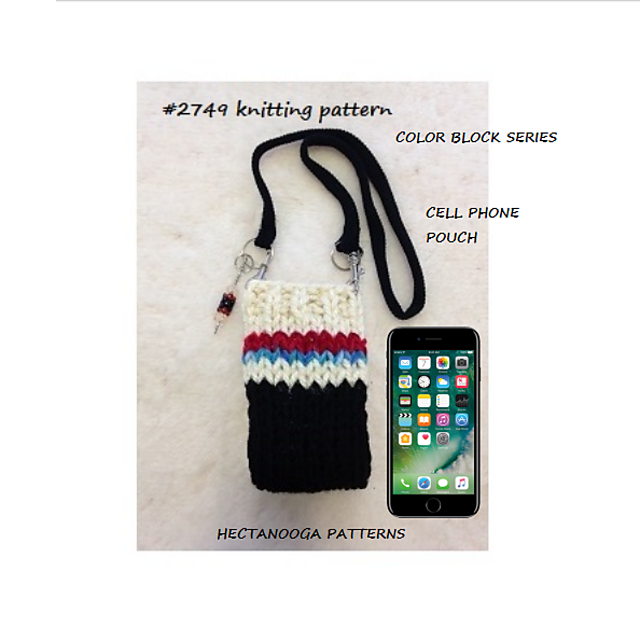 Ravelry: 2749 COLOR BLOCK cell phone pouch pattern by Emi Harrington