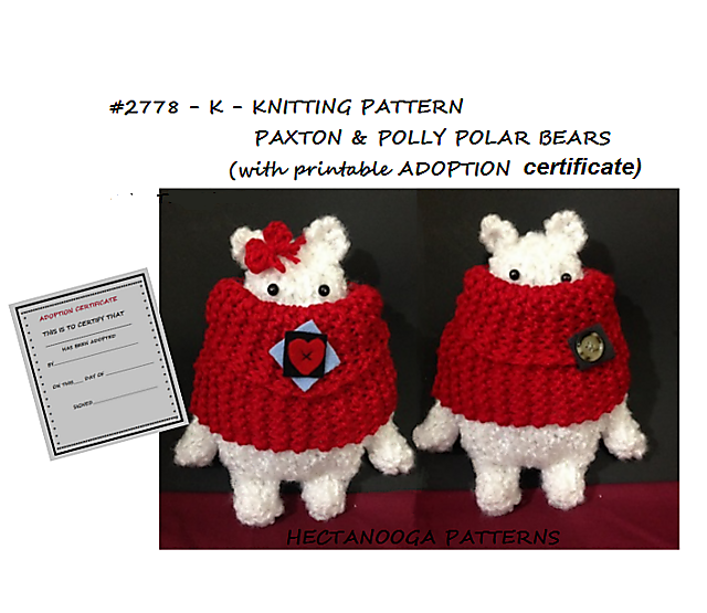 Ravelry: 2778 - K- PAXTON POLAR BEAR pattern by Emi Harrington