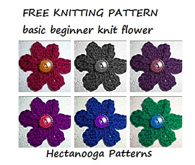 Ravelry: Basic Beginner Knit Flower pattern by Emi Harrington