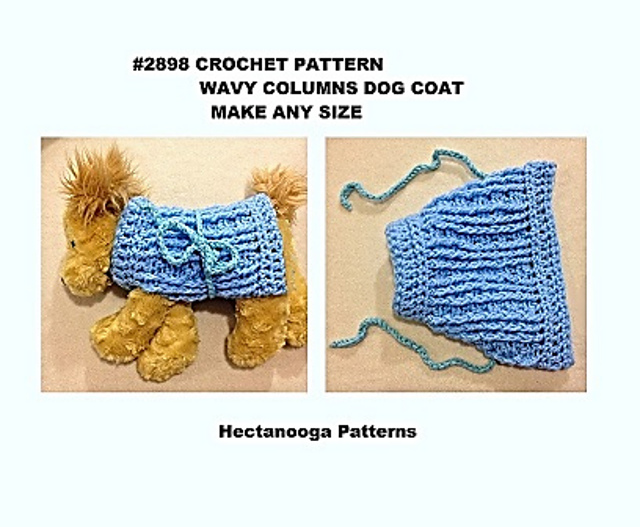 Ravelry: 2898 - WAVY COLUMNS Dog Coat pattern by Emi Harrington