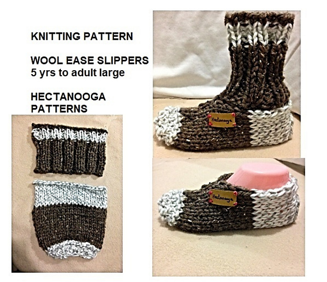 Ravelry: 2965- WOOL EASE slippers pattern by Emi Harrington