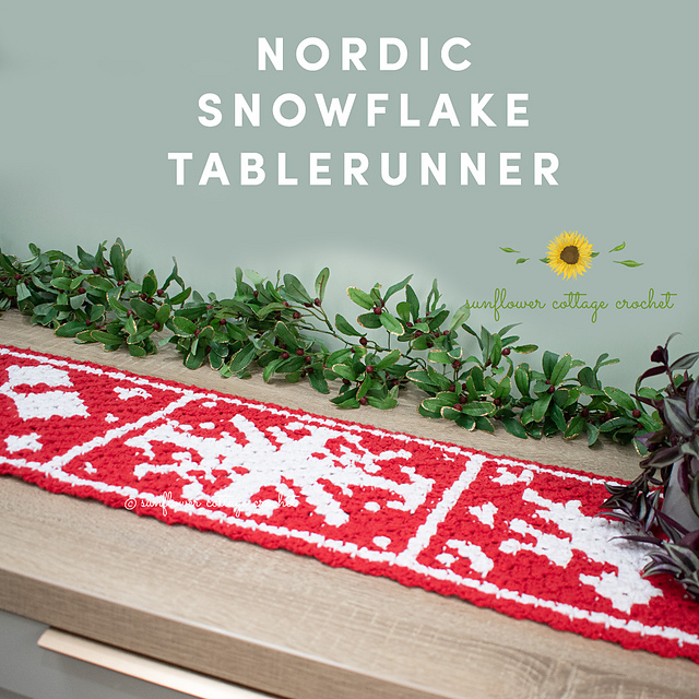 Ravelry: Nordic Snowflake Table Runner pattern by Sunflower Cottage Crochet