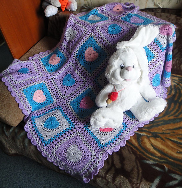 Ravelry: Hellena's Baby Heart Blanket