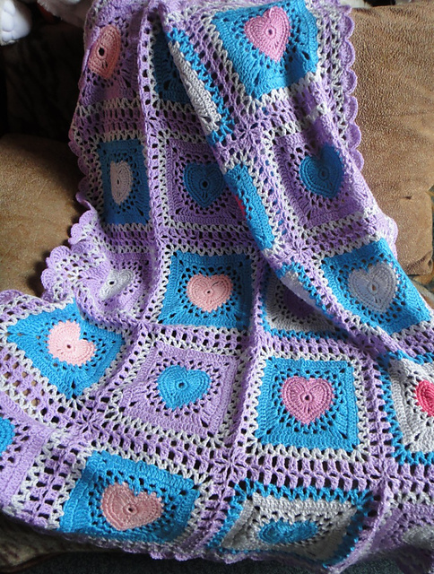 Ravelry: Hellena's Baby Heart Blanket