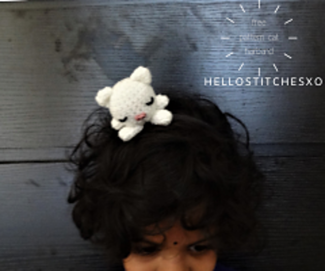 Ravelry: Crochet sleepy cat hairband pattern by Divya Natesan