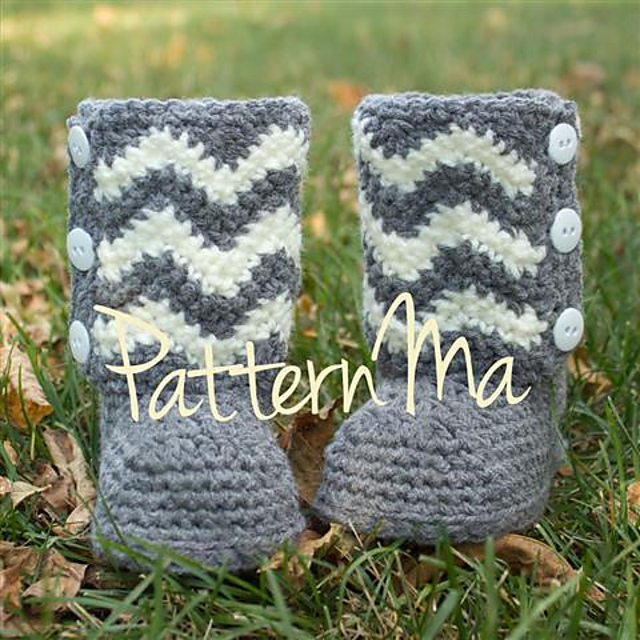 Ravelry: Chevron Toddler Boots pattern by Rebecca PatternMa