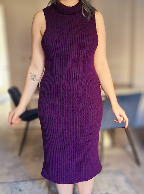 Ravelry: Roll Neck Ribbed Crochet Dress pattern by Hook and Needle ...