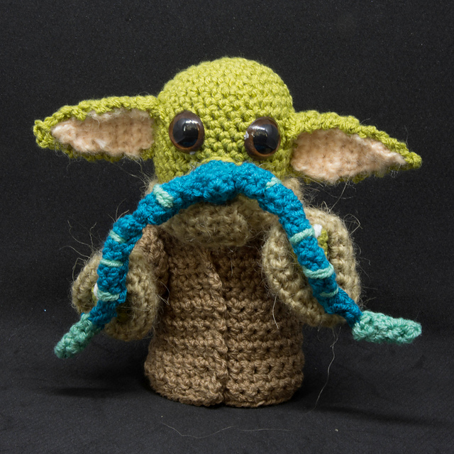 Ravelry: Baby Yoda - Grogu Eating Frog pattern by Tamera Schoenholz