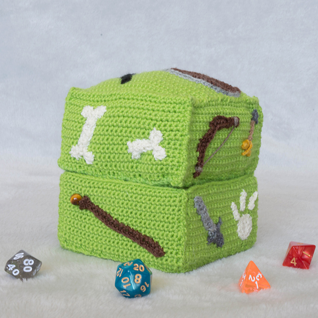 Ravelry: Gelatinous Cube Dice Tray pattern by Tamera Schoenholz