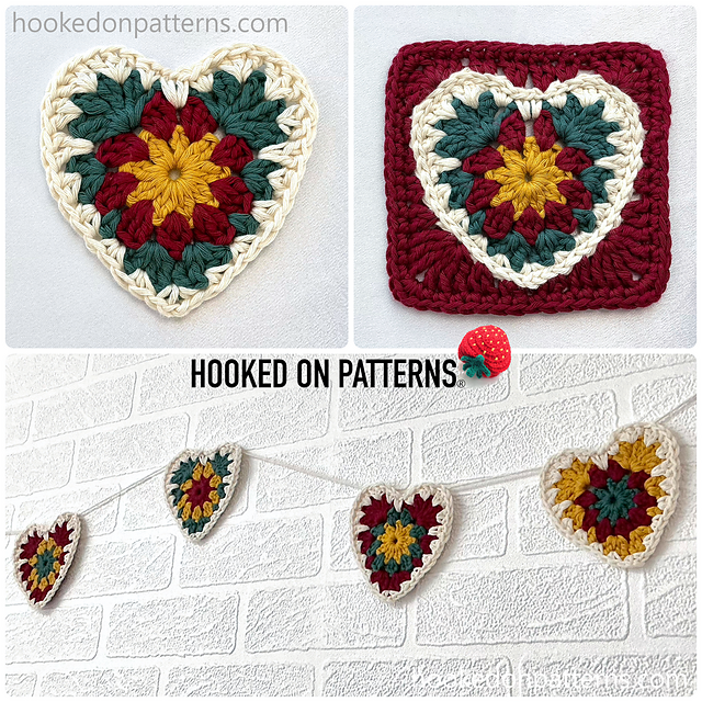 Ravelry: Granny Heart Motif & Square pattern by Ling Ryan
