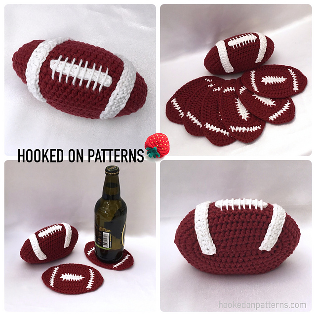 Ravelry: Football Coaster Set - American pattern by Ling Ryan