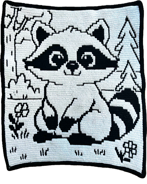 Ravelry: Raccoon Bandit - Overlay Mosaic Baby Blanket pattern by Kari ...